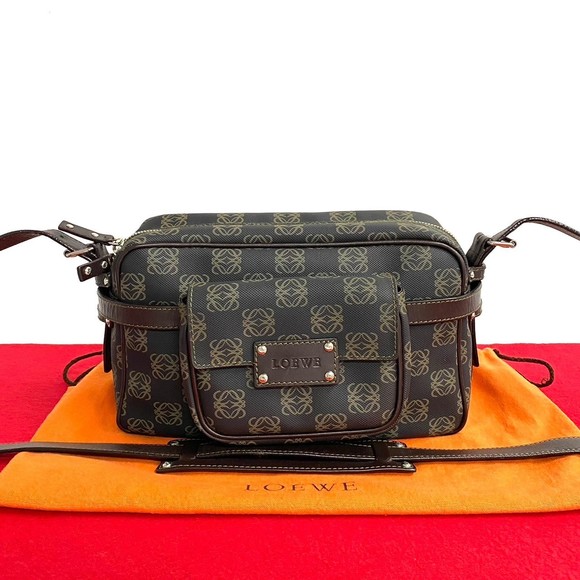 Loewe | Bags | Loewe Anagram Logo Pattern Shoulder Bag Brown | Poshmark